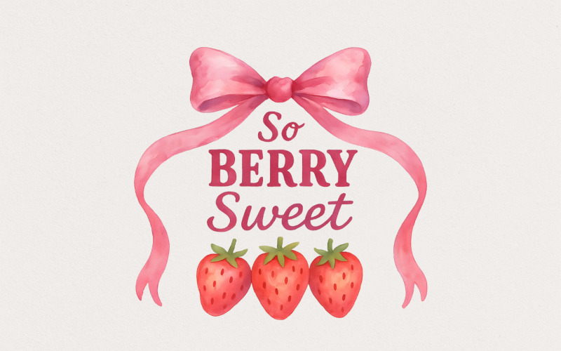 So Berry Sweet PNG, Strawberries PNG, Coquette Bow PNG, Spring Design ...