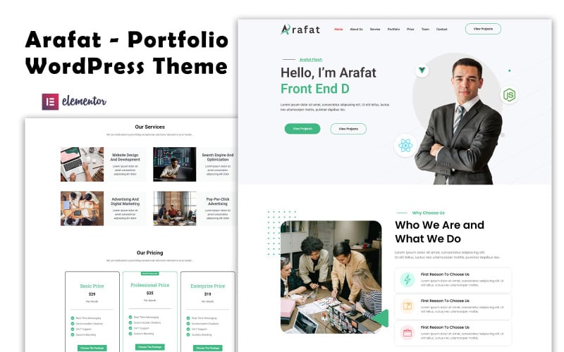 Arafat – Personal Portfolio WordPress Theme - TemplateMonster