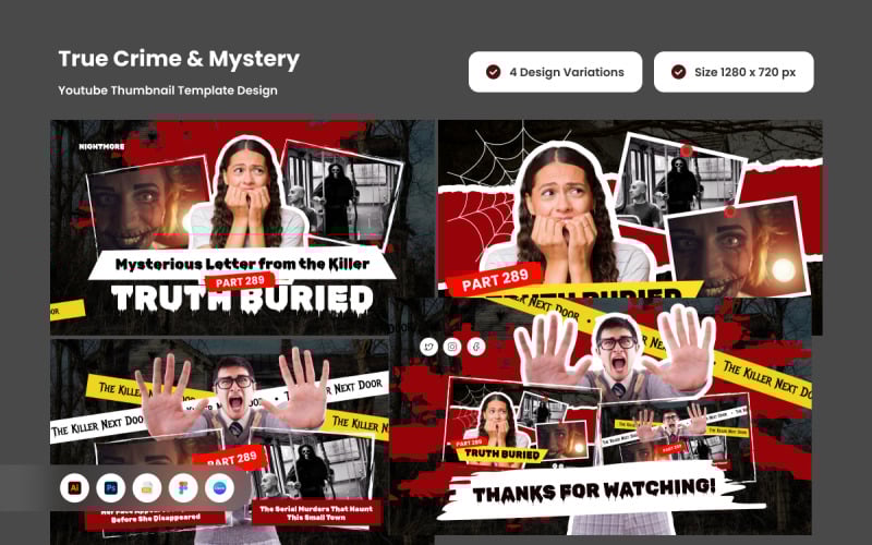 Mystery Crime Scene YouTube Thumbnail Design