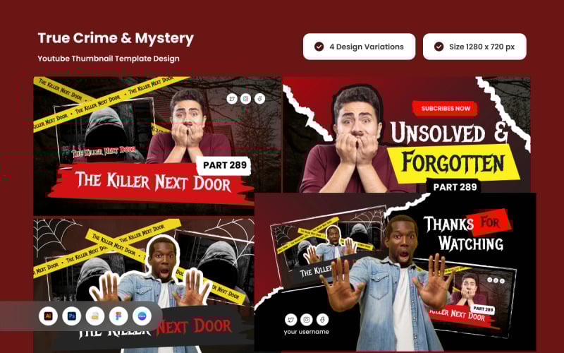 True Crime YouTube Thumbnail Design #520498 - TemplateMonster