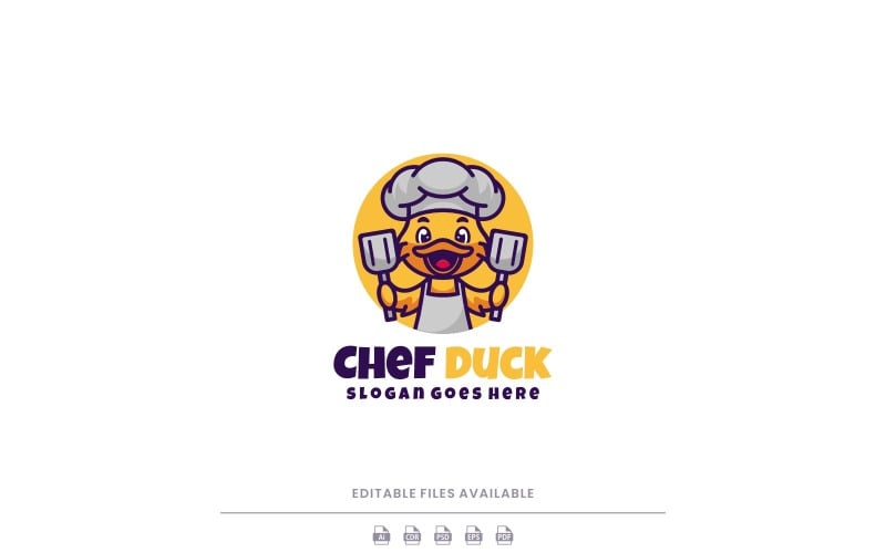 Chef Duck Mascot Logo Design #520603 - TemplateMonster