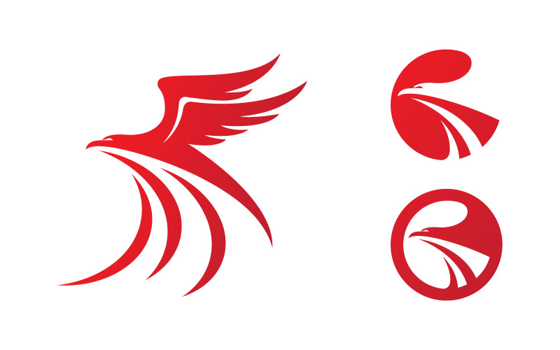 Eagle hawk wing icon Template logo design v.12