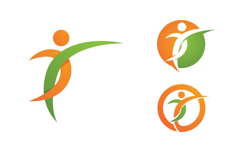Healthy life Human fit sport logo sign illustration v.23