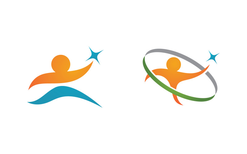 Healthy life Human fit sport logo sign illustration v.51