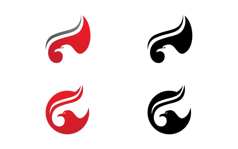 Eagle hawk wing icon Template logo design v.22