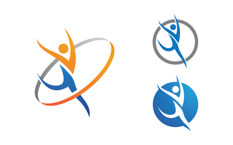Healthy life Human fit sport logo sign illustration v.89