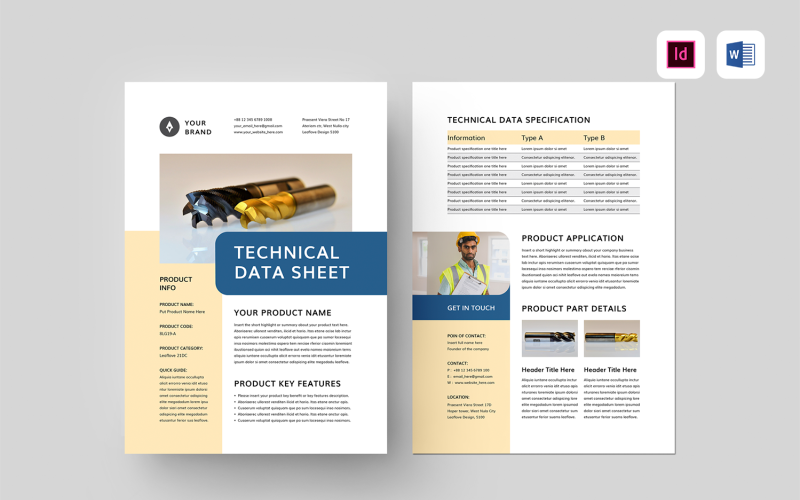 Technical Data Sheet Template #521132 - TemplateMonster