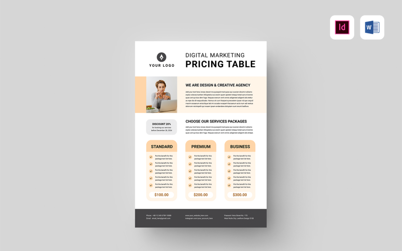 Pricing Table Flyer Template #521425 - TemplateMonster