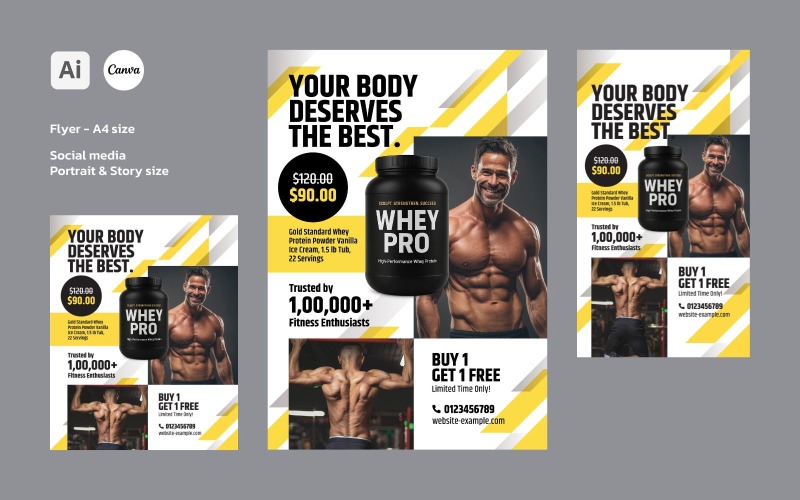 Gym and Bodybuilding Supplements Template Designs