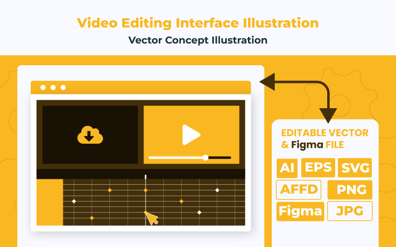 Video Editing Interface Vector concepts Illustration