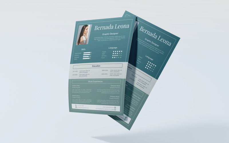 Modern Teal Resume Template #523159 - TemplateMonster
