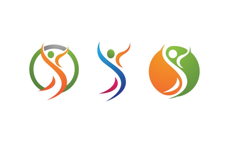 Healthy life Human fit sport logo sign illustration v.180