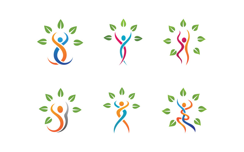 Illustration du logo du sport en forme humaine pour une vie saine v.192