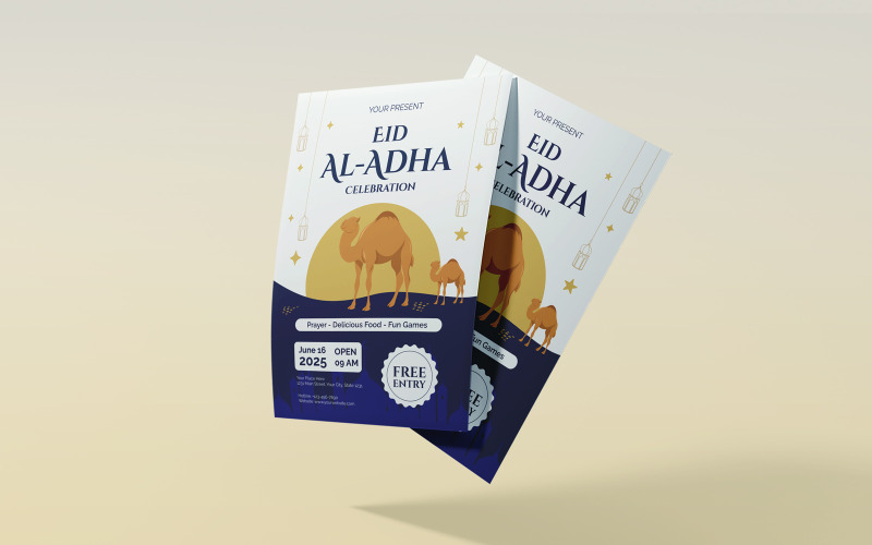 Modelo de panfleto para evento Eid Al-Adha - TemplateMonster