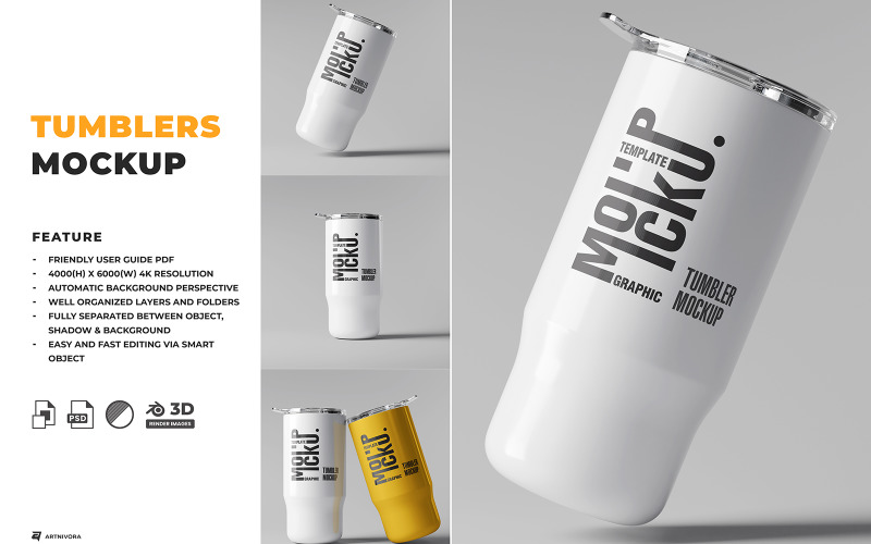 Tumblers Mockup Design Template #523491 - TemplateMonster