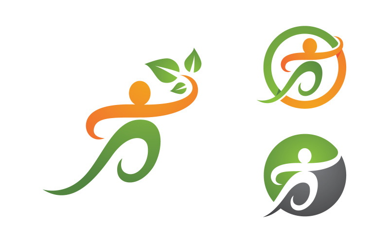 Healthy life Human fit sport logo sign illustration v.206