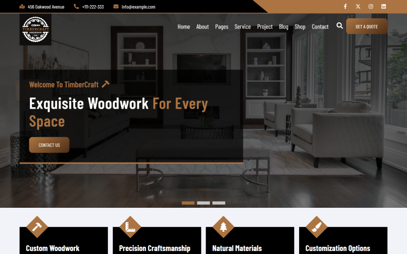TimberCraft - Carpenter And Woodwork React Website Template