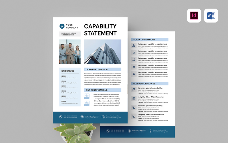 Capability Statement Word Template #524696 - TemplateMonster