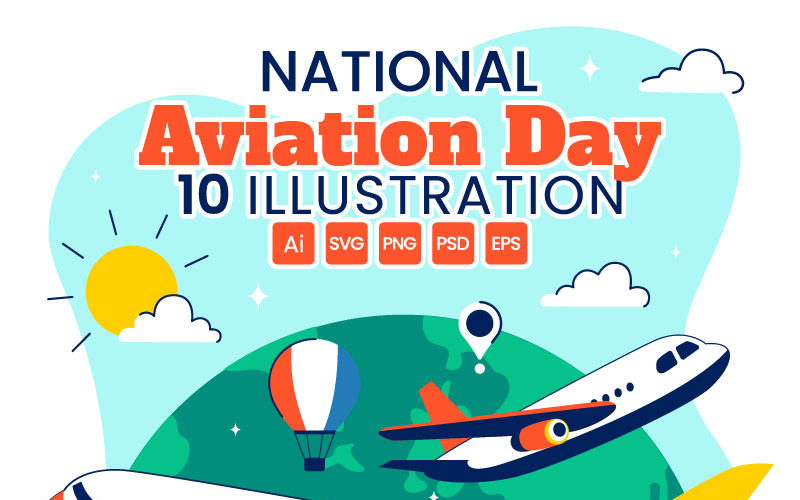 10 National Aviation Day Illustration - TemplateMonster