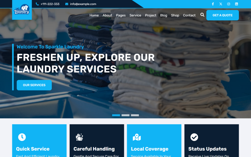 Sparkle - Laundry And Dry Cleaning Services HTML5 Website Template