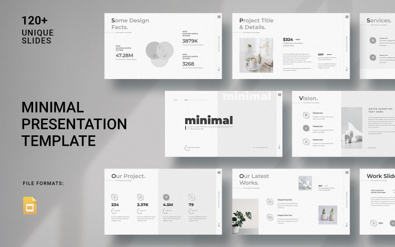 Modèle de présentation Google Slides minimaliste et épuré