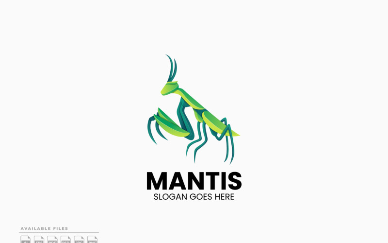 Praying Mantis Gradient Colorful Logo - TemplateMonster