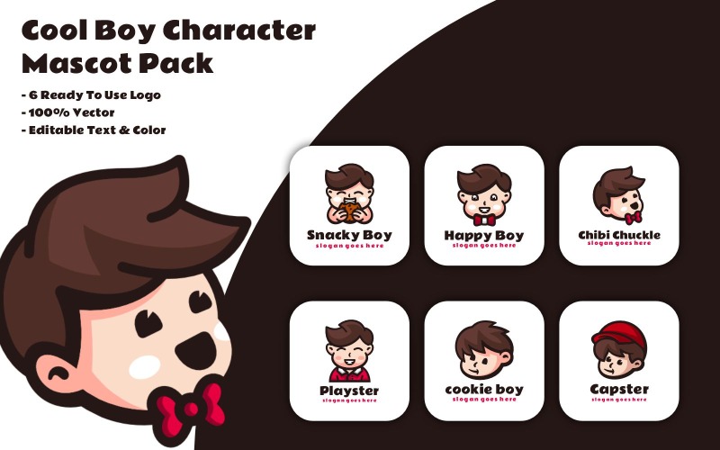 Cool Boy Character Mascot Pack #526277 - TemplateMonster