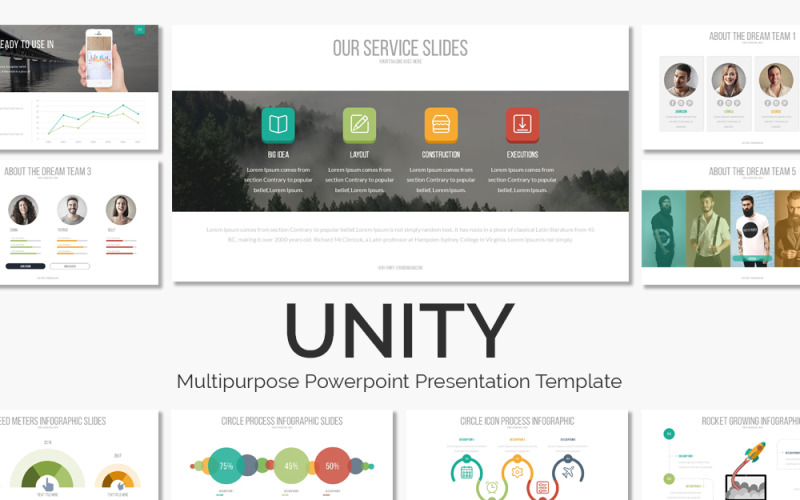 Modèle de présentation PowerPoint Unity - TemplateMonster