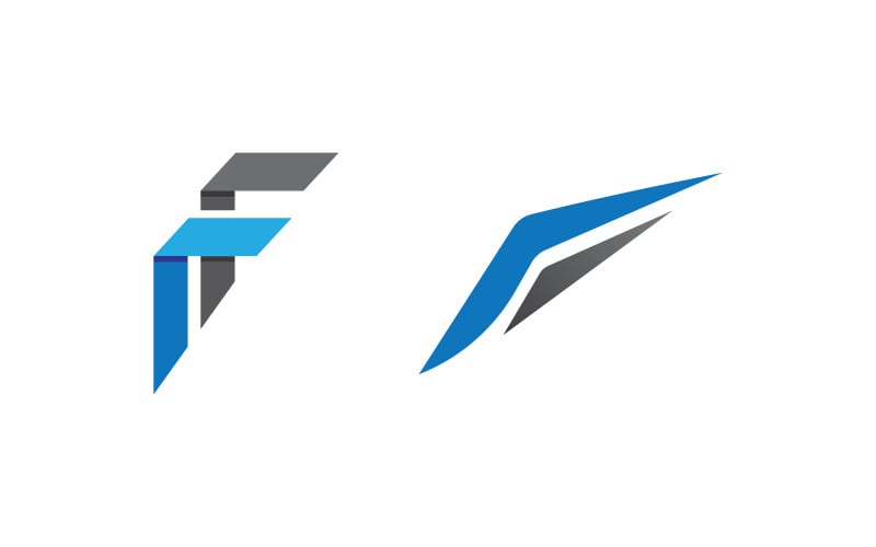 F Harfli Logo simgesi illüstrasyon vektör tasarım şablonu v.19
