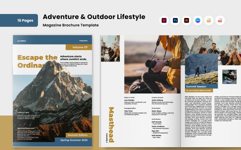 Adventure Lifestyle Editorial Magazine - TemplateMonster