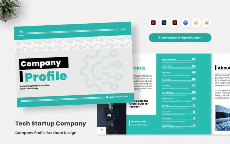 Tech Startup Company Profile #527337 - TemplateMonster