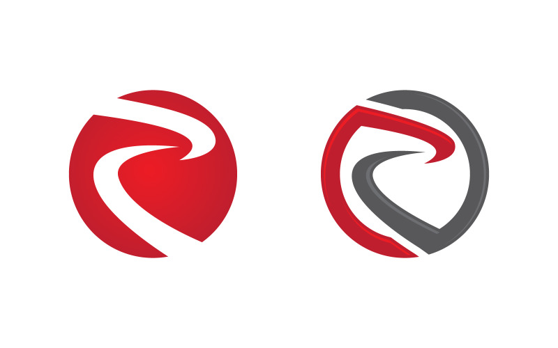 R Harfi Logo simgesi illüstrasyon tasarım şablonu v.4