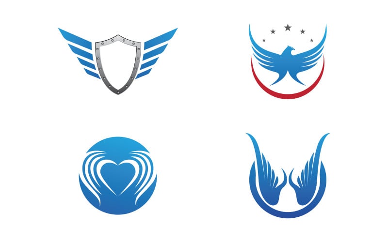 Eagle hawk wing icon Template logo design v1.4