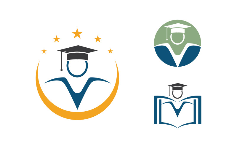 Okul Eğitimi Logo Şablonu vektör simge tasarım çizimi v.9