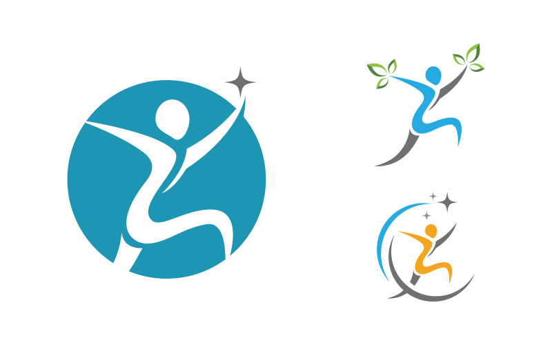Healthy life Human fit sport logo sign illustration v.341