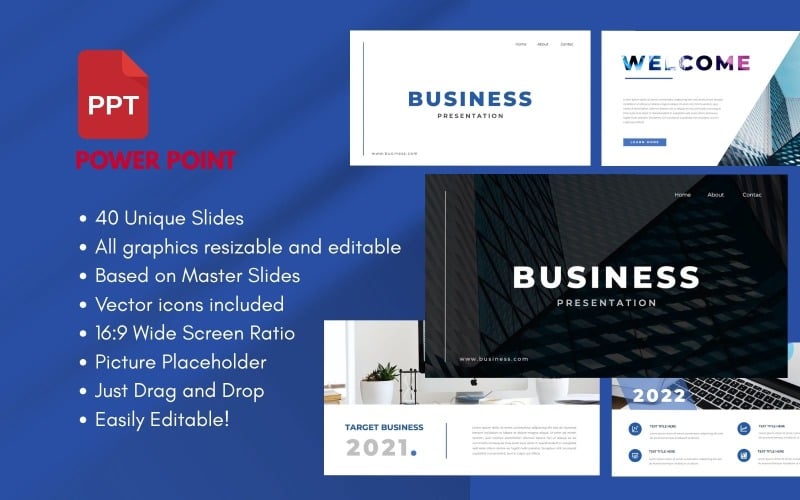 BUSINESS Presentation PowerPoint Template GO
