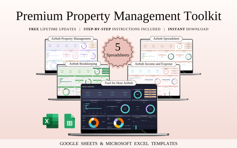 Premium Property Management Toolkit | Spreadsheet Templates Excel and ...