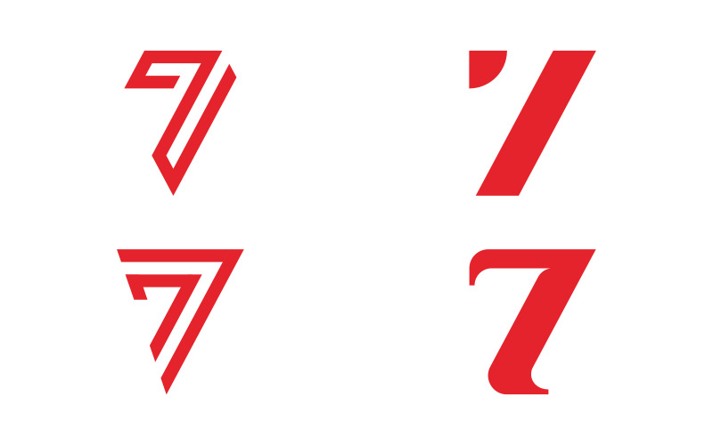 Number 7 logo icon design template V13 - TemplateMonster