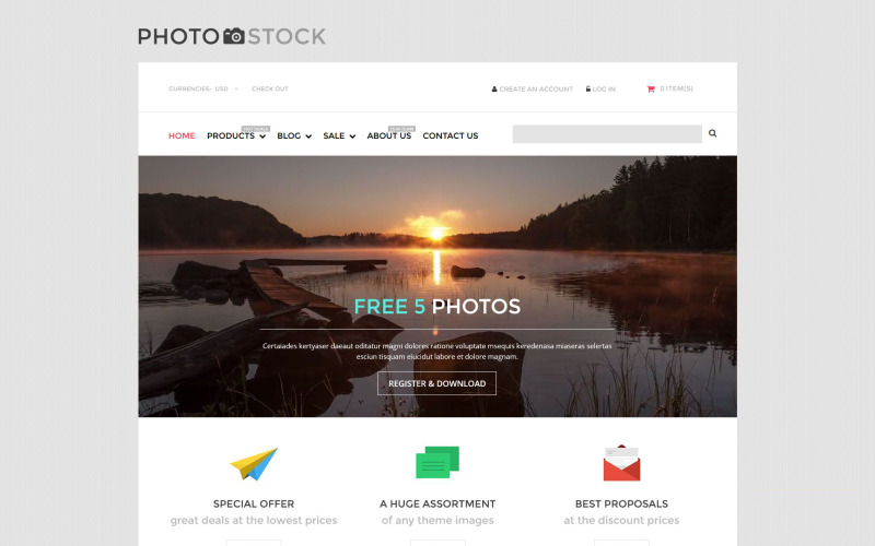 Stock Photo Website-sjablonen - 35 Beste Stock Image Marketplace-webthema's