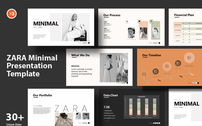 ZARA Minimal Presentation Template #531183 - TemplateMonster