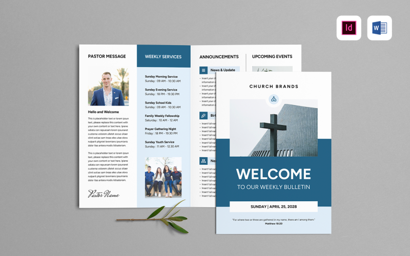 Church Bulletin Newsletter Template #531281 - TemplateMonster