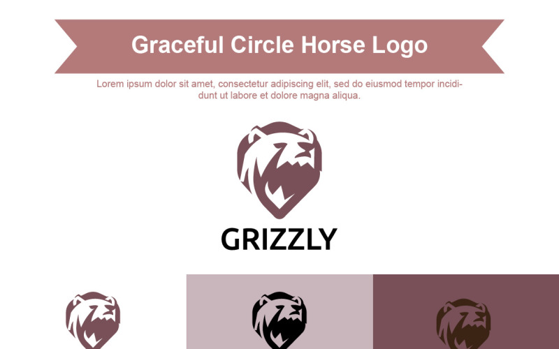 Logotipo de cabeza de oso grizzly, marca animal moderna