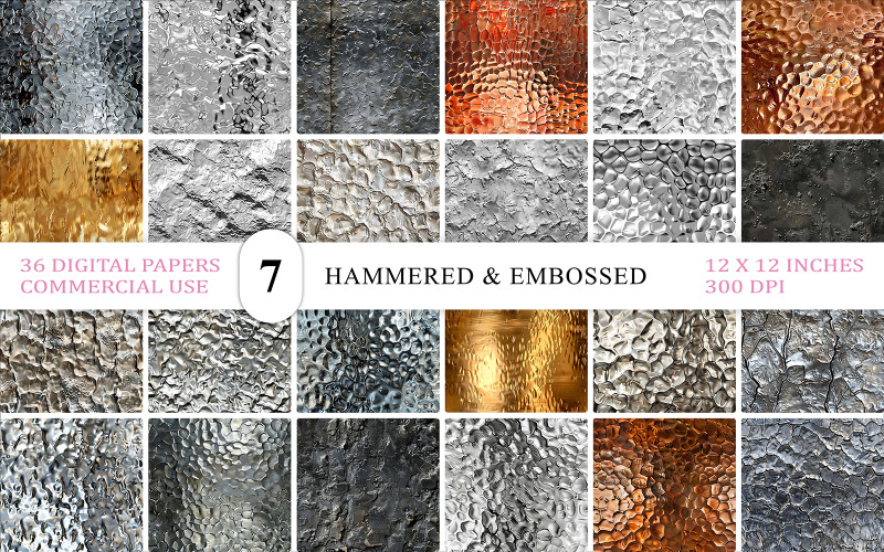 Premium Crumpled & Beaten Metal Texture | Hammered & Embossed Metal ...