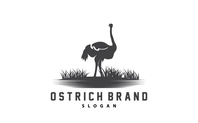 Ostrich Logo Design Desert Animal V1 - TemplateMonster
