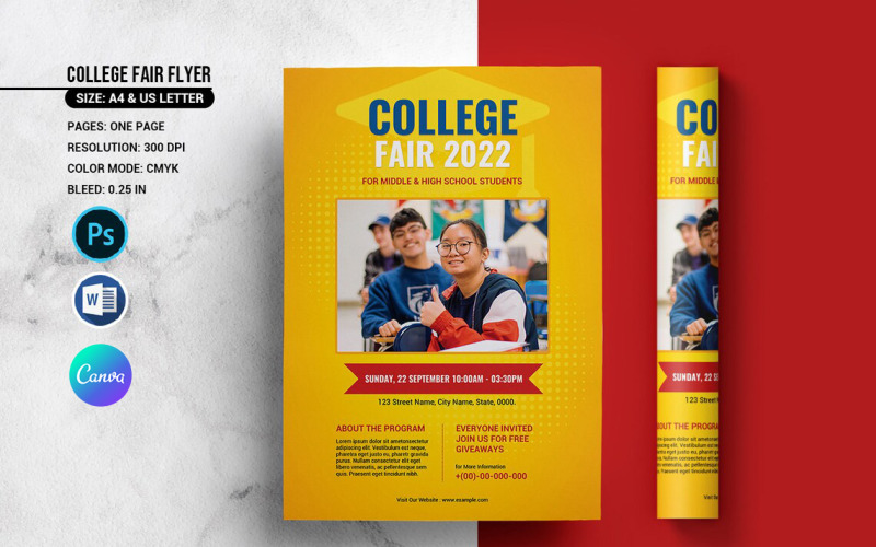 College Fair Flyer Template #532267 - TemplateMonster