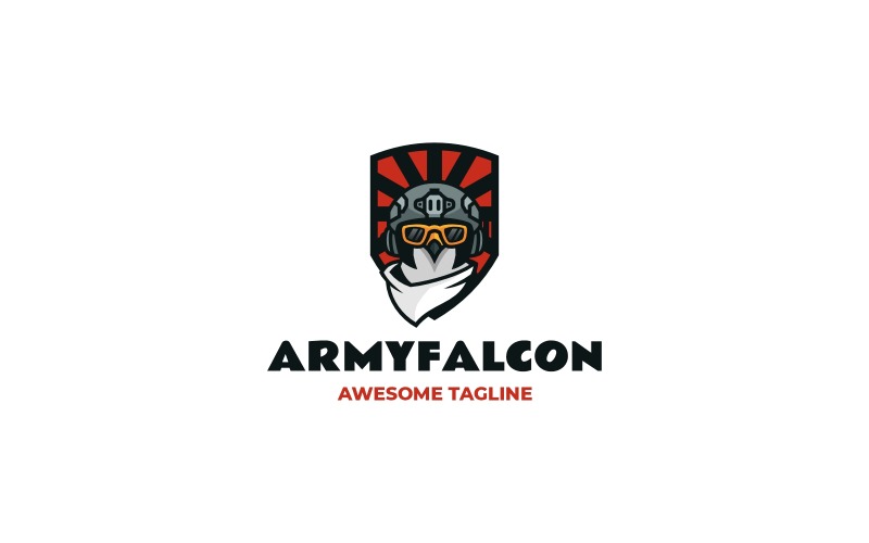Mascot Army Falcon Head Logo Design #532306 - TemplateMonster