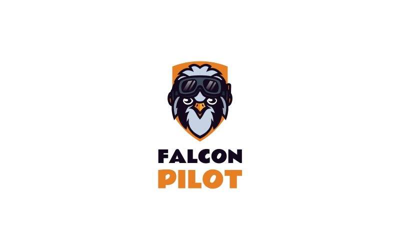 Mascot Falcon Pilot Logo Design #532307 - TemplateMonster