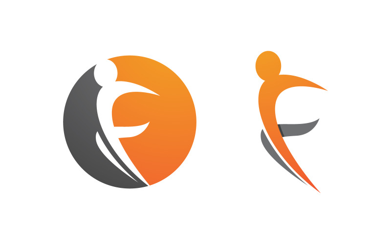 Healthy life Human fit sport logo sign illustration v1.352