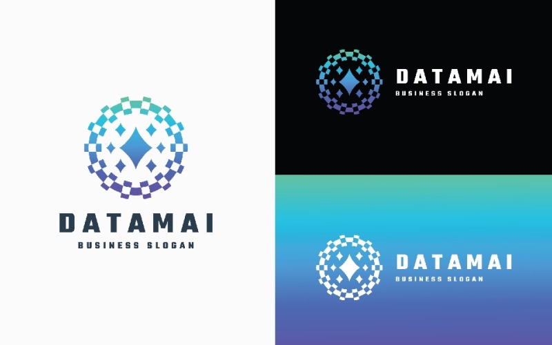 Intelligent Data & AI Technology Logo - TemplateMonster