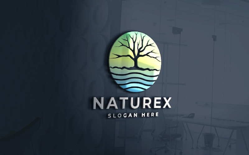 Naturex Tree and Water Logo #532733 - TemplateMonster